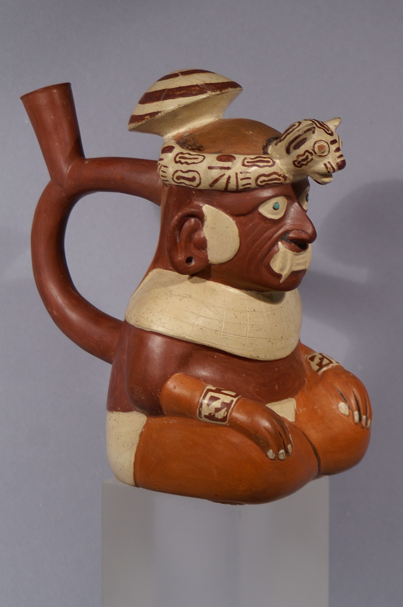 Peru | Nazca Polychrome Effigy Jar with Flute Player | | David ...