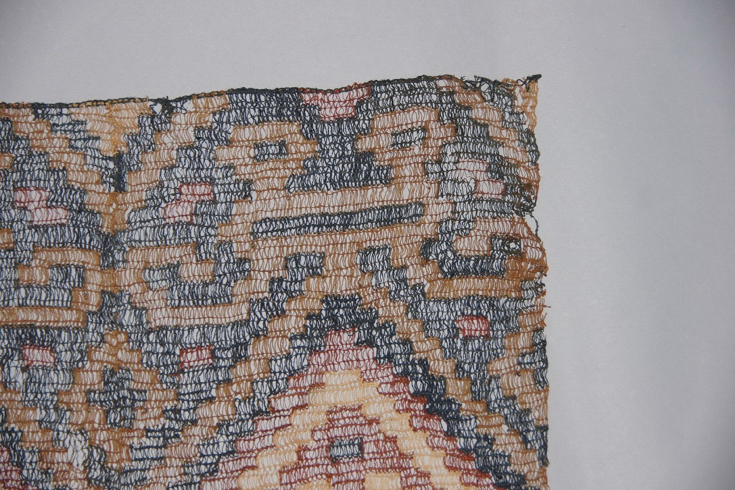 Peru | Colorful Chancay Gauze with Abstract Faces | | David Bernstein ...