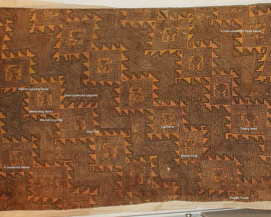 Peru | Colorful Chancay Gauze with Abstract Faces | | David Bernstein ...