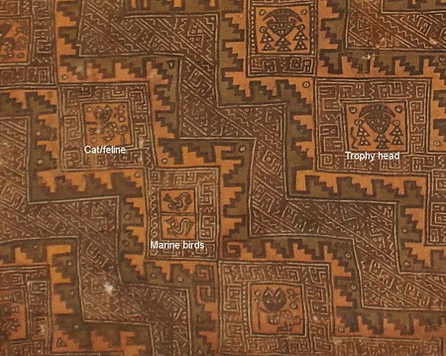 Peru | Colorful Chancay Gauze with Abstract Faces | | David Bernstein ...