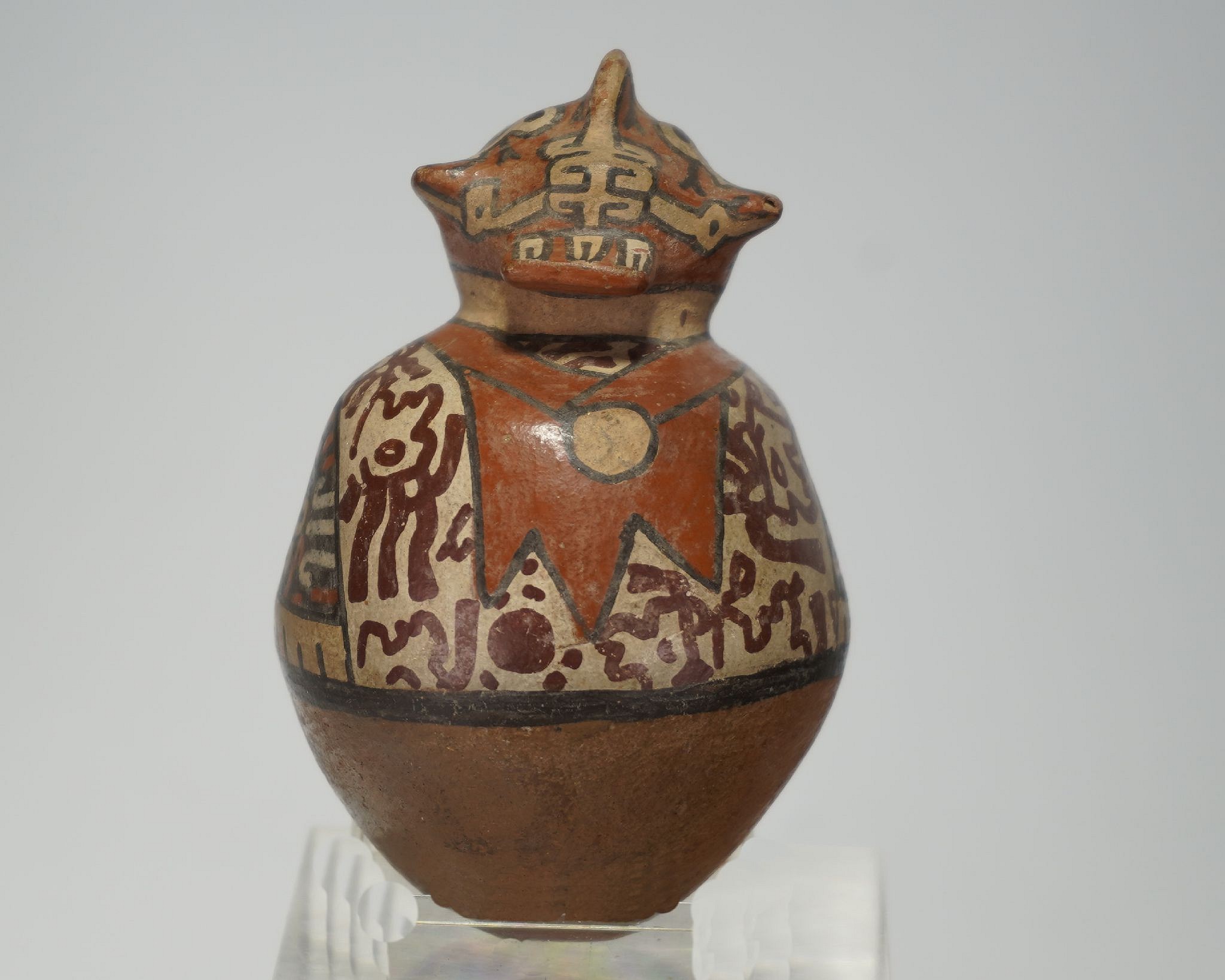 Peru | Nazca Polychrome Effigy Jar with Flute Player | | David ...