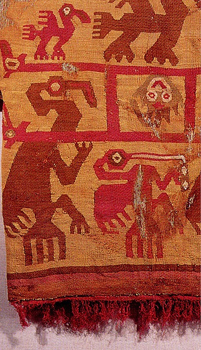 Peru | Colorful Chancay Gauze with Abstract Faces | | David Bernstein ...